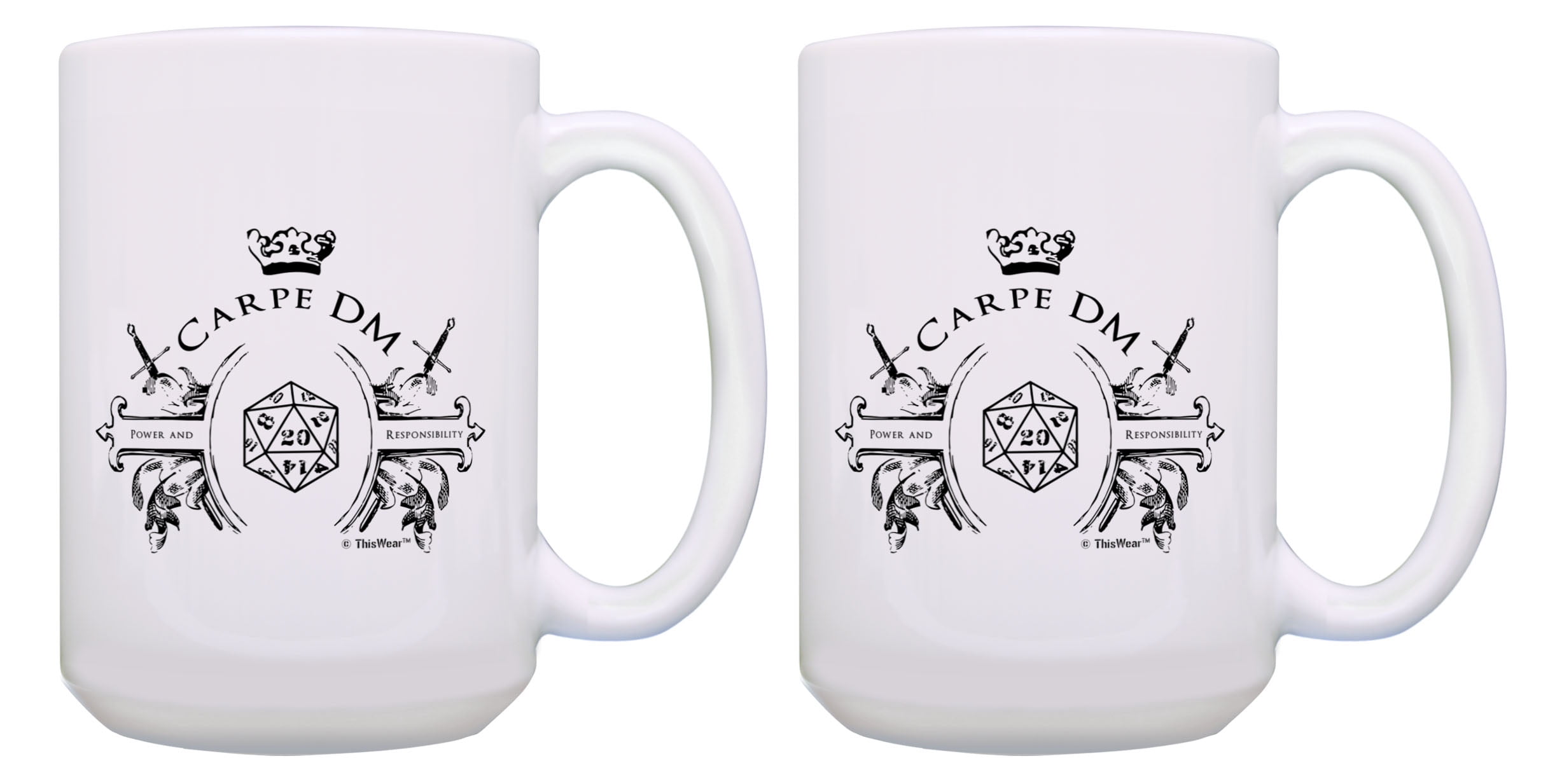 ThisWear Master Gamer Mug Set Carpe DM Crit Hit D20 Dice Set RPG Dice ...