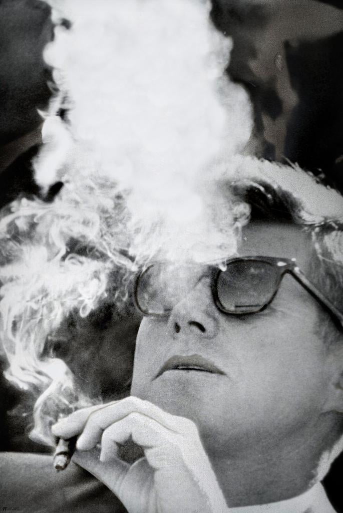 JFK Poster Cigar Smoking Picture President John F Kennedy Portrait Wall ...