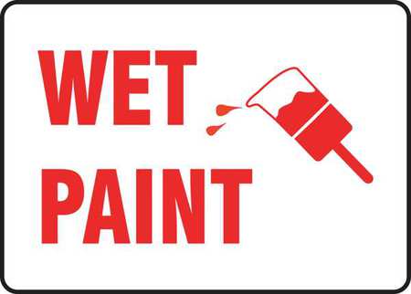 Accuform MTMP556 SignPad, Legend"Wet Paint" with Graphic, 10" Length x ...
