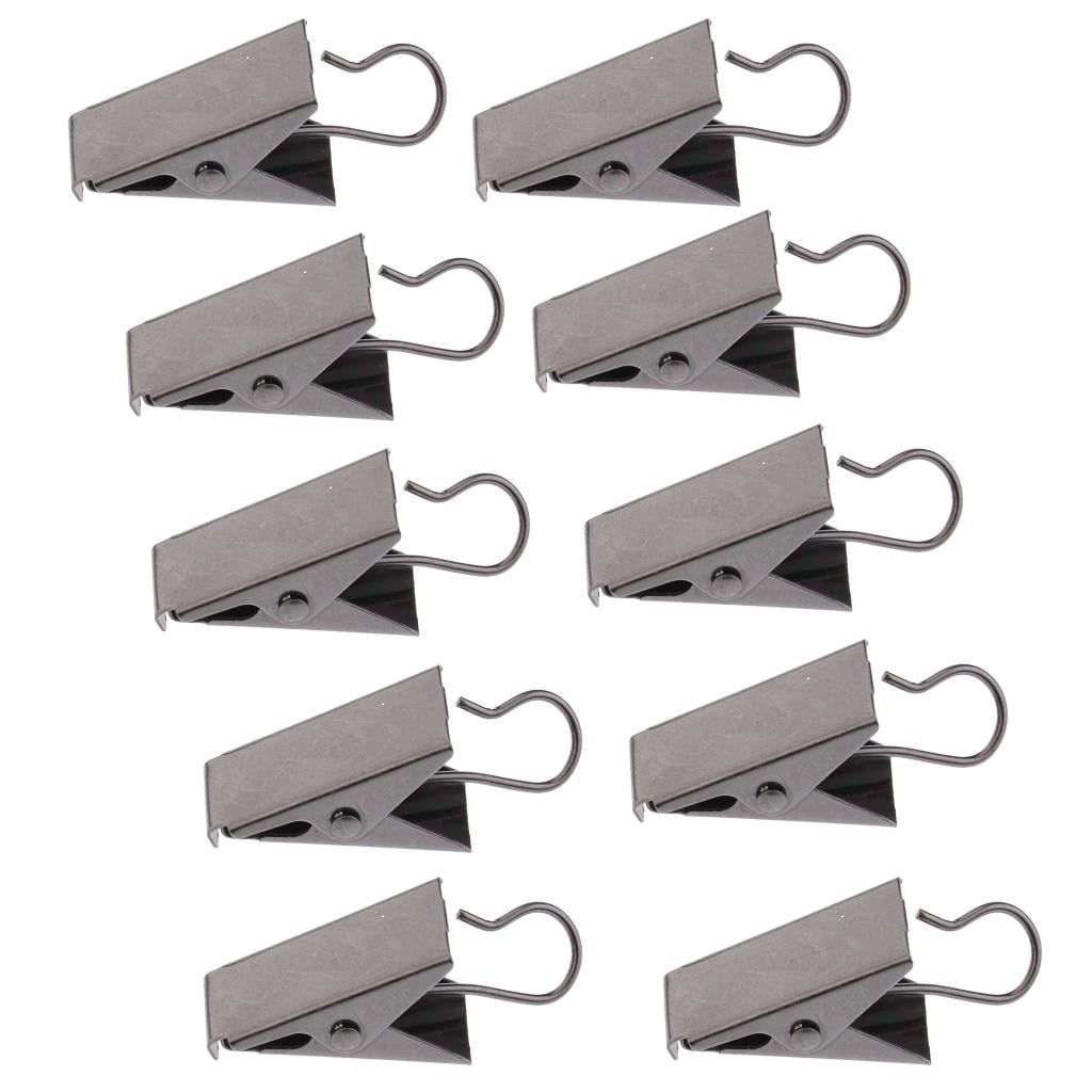 10Pcs Metal Curtain Clip w/ Hook Hanger for Blinds Drape Valance Bronze ...