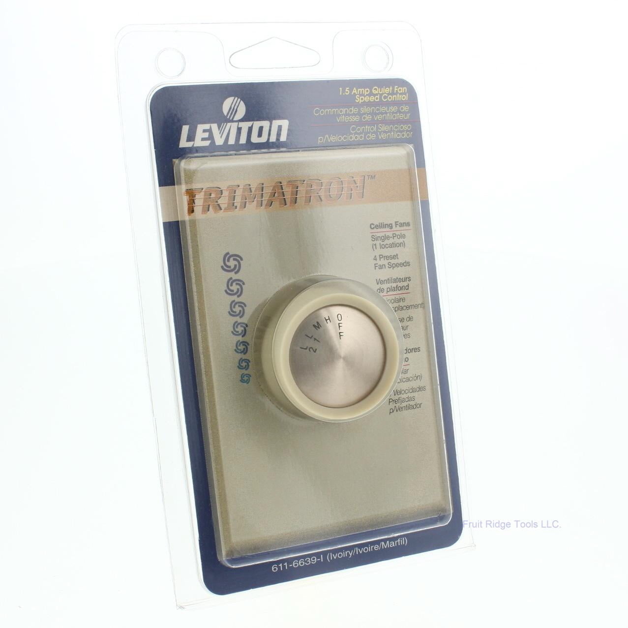 Leviton Ivory Quiet Rotary Fan Speed Control 1.5A Single Pole 6639-I ...