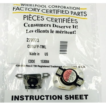 Genuine Whirlpool High Limit Thermostat W11050897 for Dryers - Walmart.com