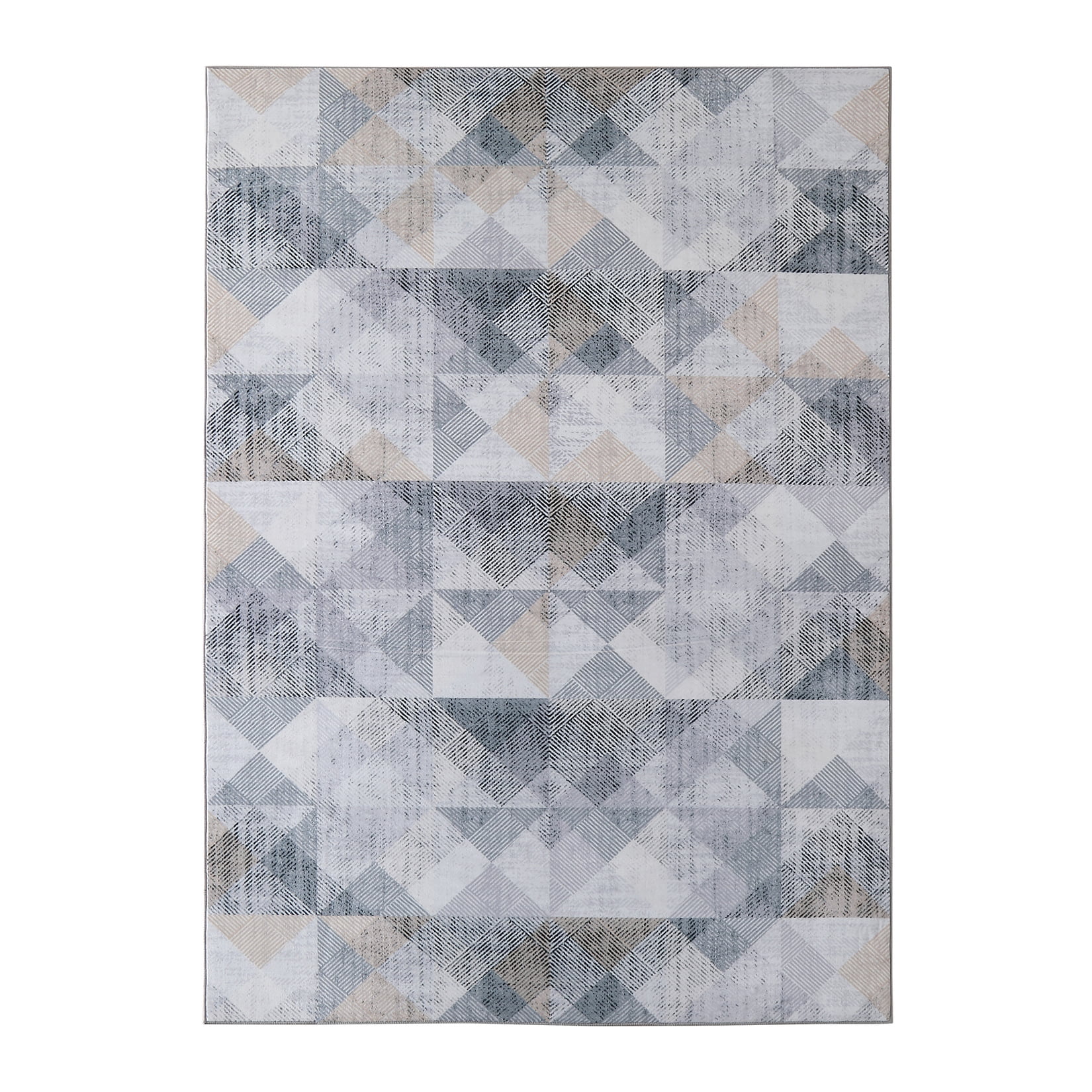 ZACOO 6'x9' Area Rugs Yellow and Gray Moroccan Triangle Geometric ...