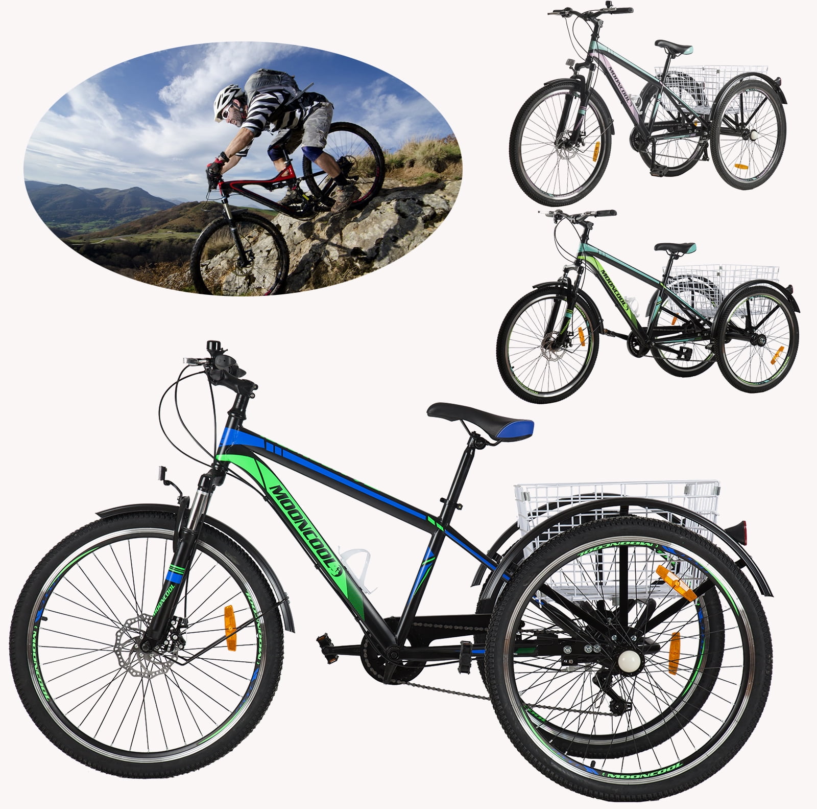 FICISOG 7-Speed Mountain Tricycle with Disc Brakes Philippines | Ubuy