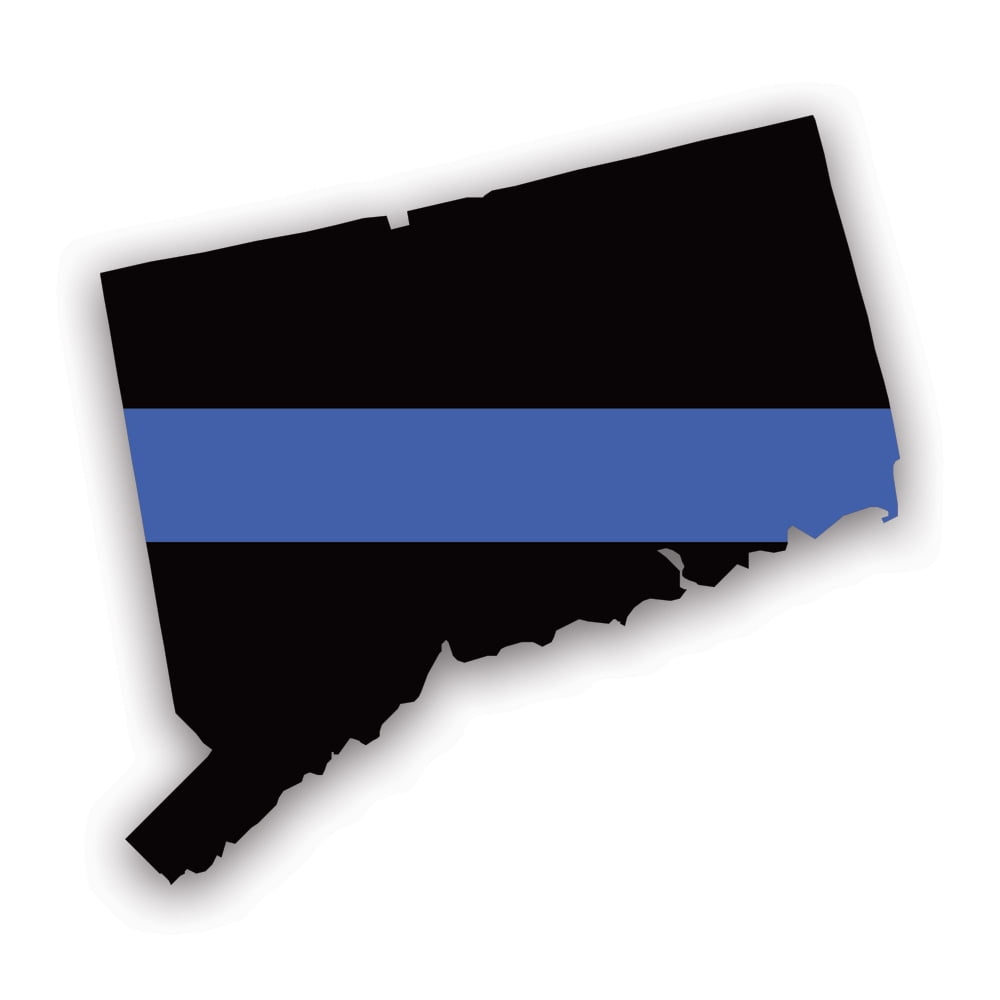 Connecticut State Shaped The Thin Blue Line Sticker Decal - Self ...