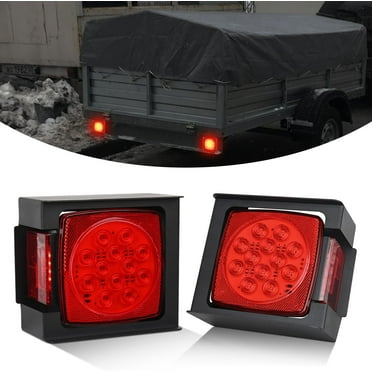 fouwick 12V LED Submersible IFF17 Trailer Lights - DOT Compliant Kit for Under 80" Boat Utility ...