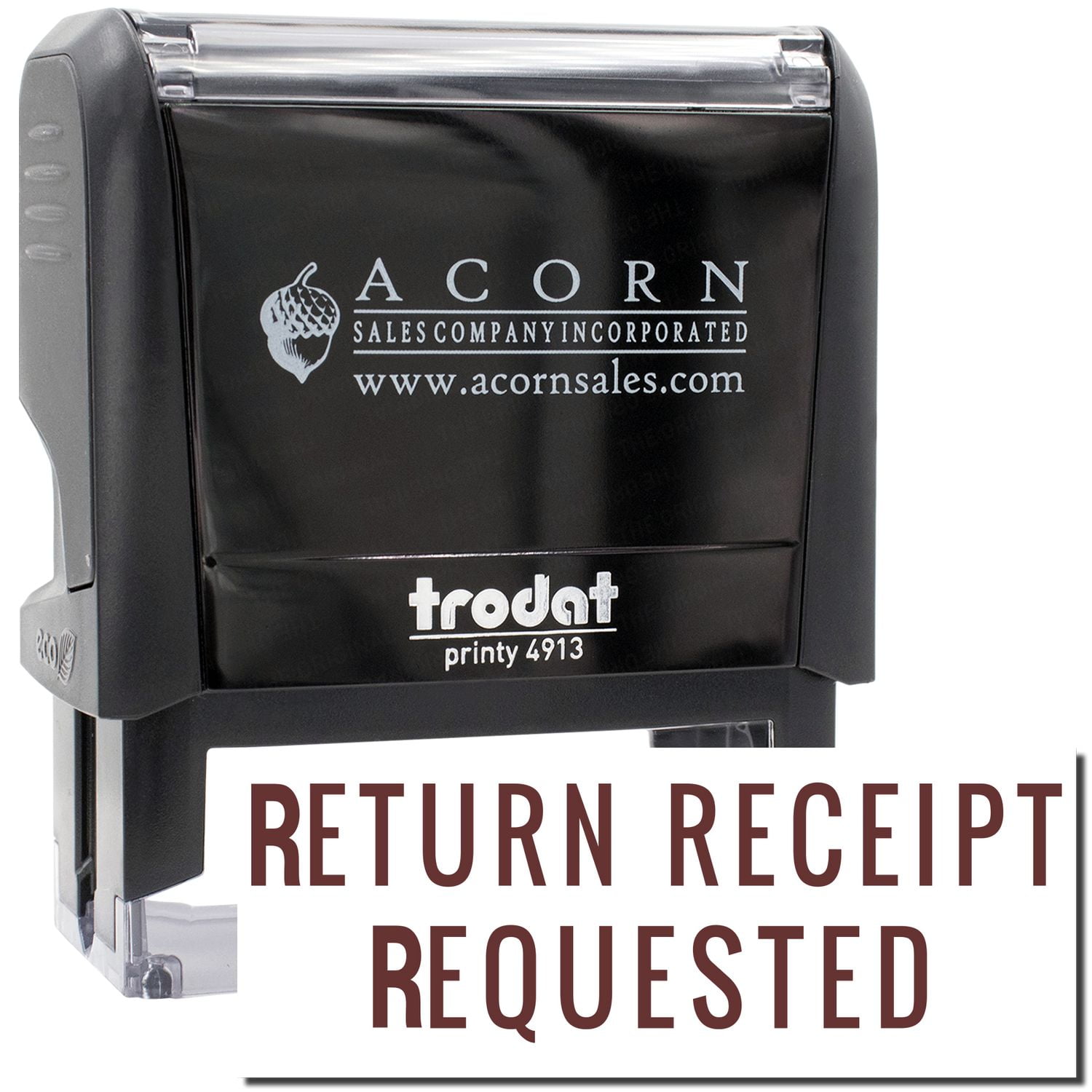 Large Self-Inking Narrow Font Return Receipt Requested Stamp, Trodat ...