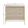 DecMode 32" x 32" Beige Wood Upholstered Front Panel 3 Drawer Chest ...