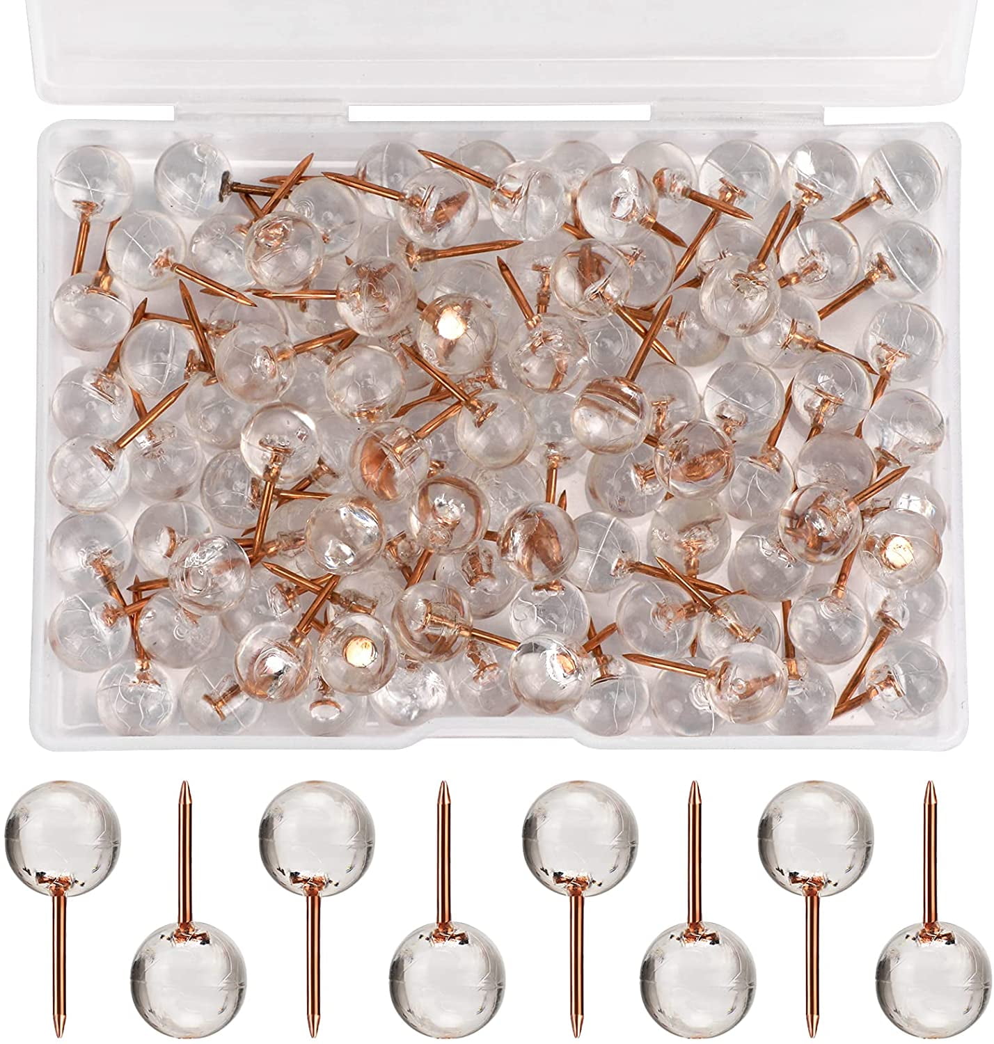 100pcs Map Tacks Plastic Push Pins for Photos Wall, Maps, Bulletin ...
