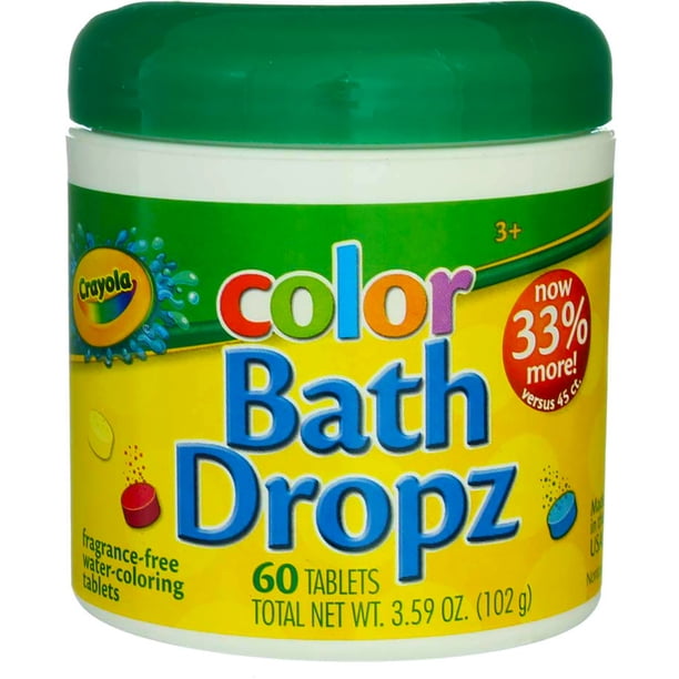 Crayola Color Bath Dropz Water-Coloring Tablets, 3.59 oz, 60 Ct ...