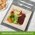 125 Pack Compostable Square Paper Plates 6 inch Disposable, Eco ...