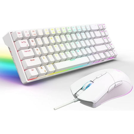 RK71 Wireless/Wired RGB Mechanical Keyboard and Mouse Combo, 71 Keys ...