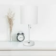 LimeLights White Stick Lamp with USB charging port and Fabric Shade ...