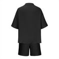 Gamivast 2 Piece Sets For Women Summer Vacation Solid V Neck Button Casual Short Sleeve Top