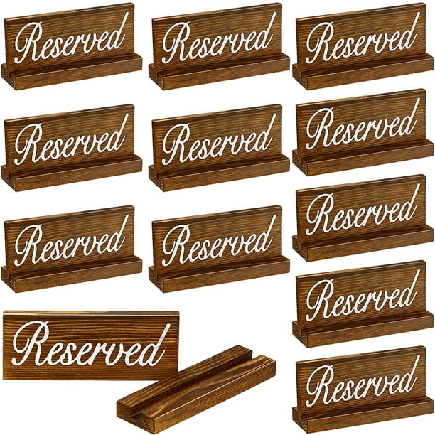 12 Pieces Wooden Reserved Signs for Tables Rustic Style Wood Sign ...