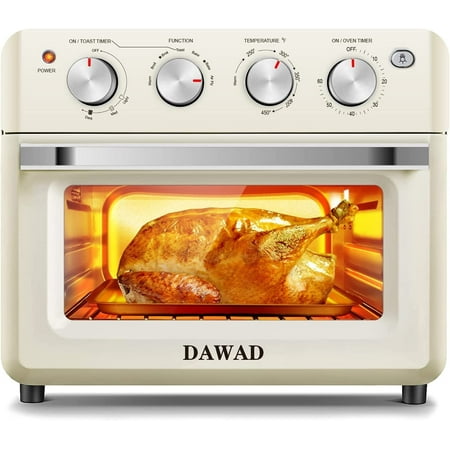 XBRW Air Fryer Toaster Oven Countertop Small Space Retro Cream White ...