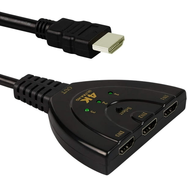 2K 4K 3in 1out HDMI Switch Hub Splitter TV Switcher Adapter Ultra HD ...
