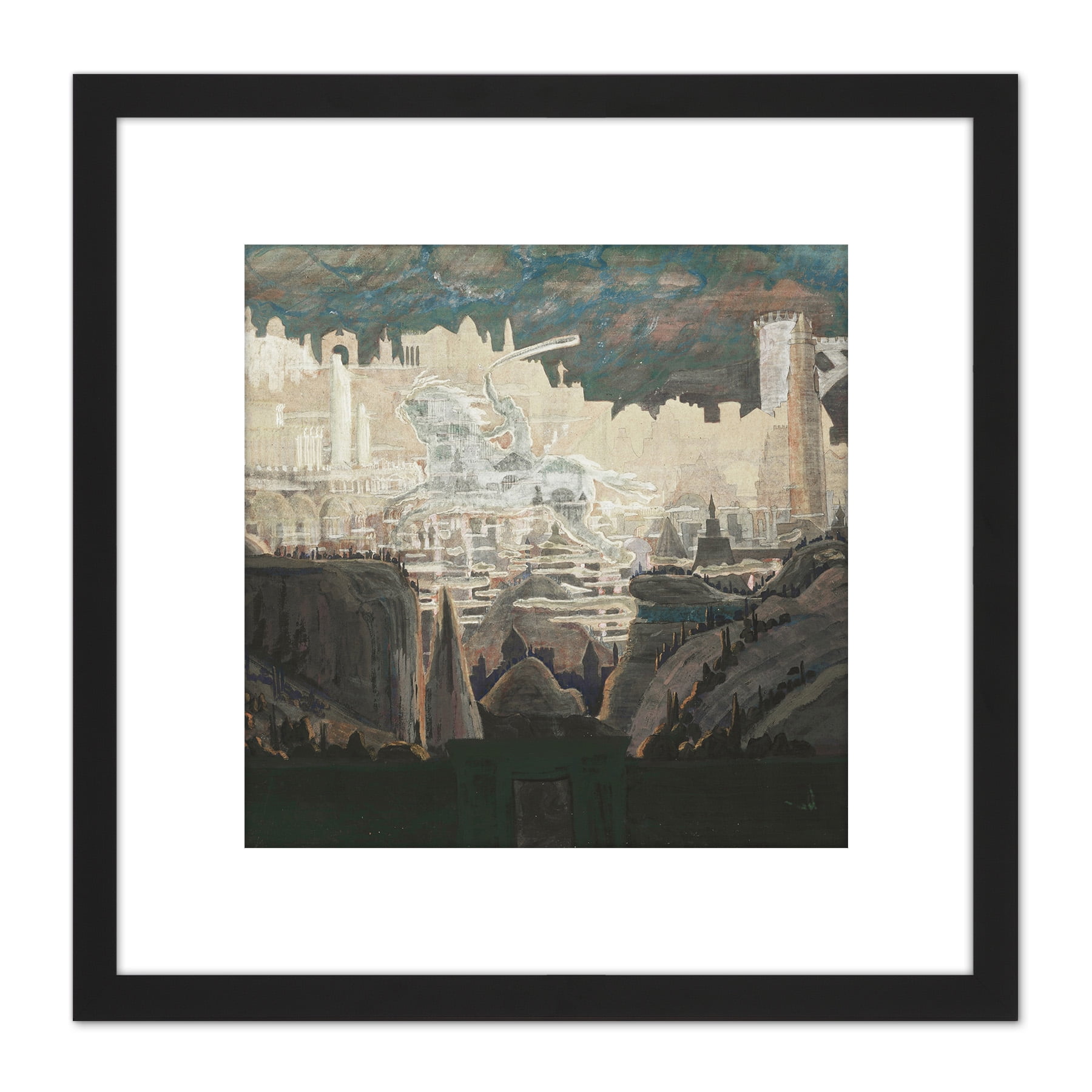 Ciurlionis Prelude The Knight Painting 8X8 Inch Square Wooden Framed ...
