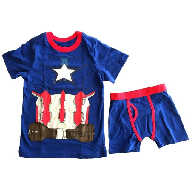 Captain America Underoos Boys Underwear 2-Piece Set T-Shirt Boxer ...