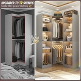 Homieasy Corner Closet System with 12 Shelves, 40" Large Corner Closet ...