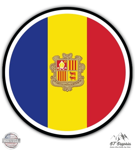 Andorra Flag - 8" Vinyl Sticker - For Car Laptop I-Pad - Waterproof ...