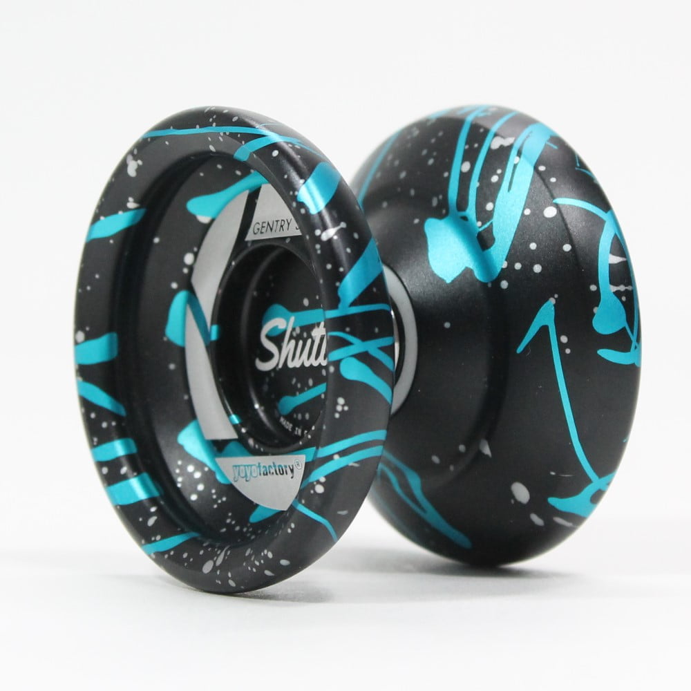 YoYoFactory Shutter Yo-Yo (Black with Aqua Splash) - Walmart.com