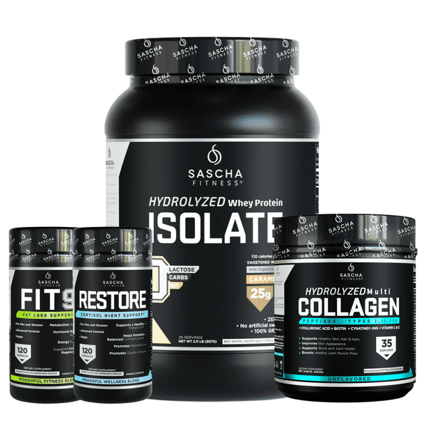COMBO SASCHA FITNESS FIT 9/RESTORE/COLLAGENOSIN SABOR/PROTEINA ISO ...