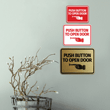 Signs ByLITA Classic Framed Push button to open door (finger pointing ...
