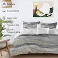 Abstract Grey Comforter Set Full Size, Gradient Beach Ocean Wave Oil ...