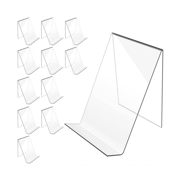 12 Pack Acrylic Book Stand,Clear Book Display Easel,Acrylic Book Stand ...