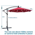 10 ft Cantilever Umbrella w/24 Solar-Powered LED Lights,Functional ...