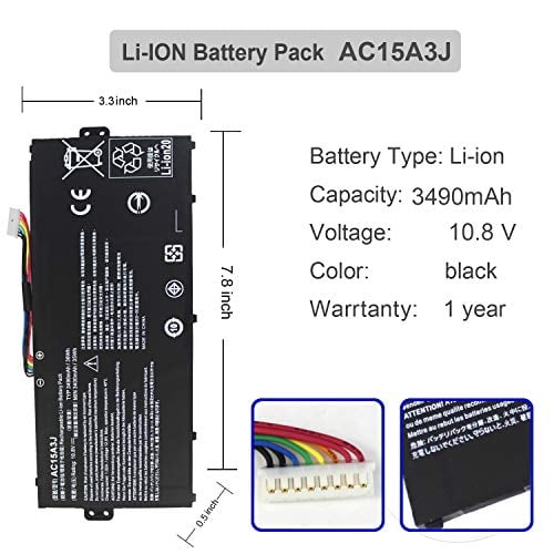 AC15A3J AC15A8J Batería para Laptop Compatible para Acer Chromebook 11 ...