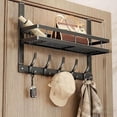 Over The Door Hooks with Storage Basket, Space Saving Over Door Hook ...