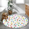Round Area Rug 4ft, Colorful Polka Dot Seamless Non-Slip Non-Shedding ...