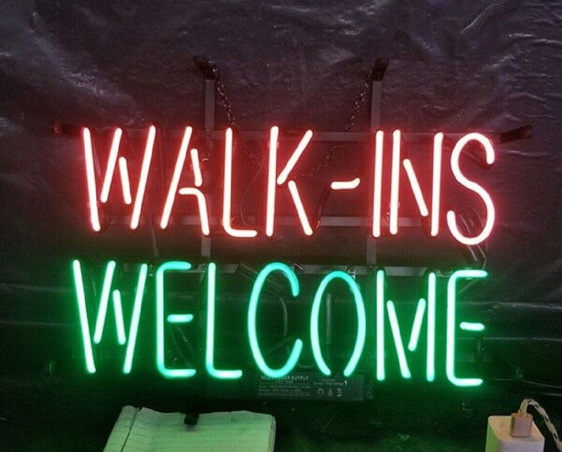 Queen Sense 17"x14" Walk Ins Welcome Neon Sign Man Cave Pub Bar Wall Decor Artwork Handmade Neon ...