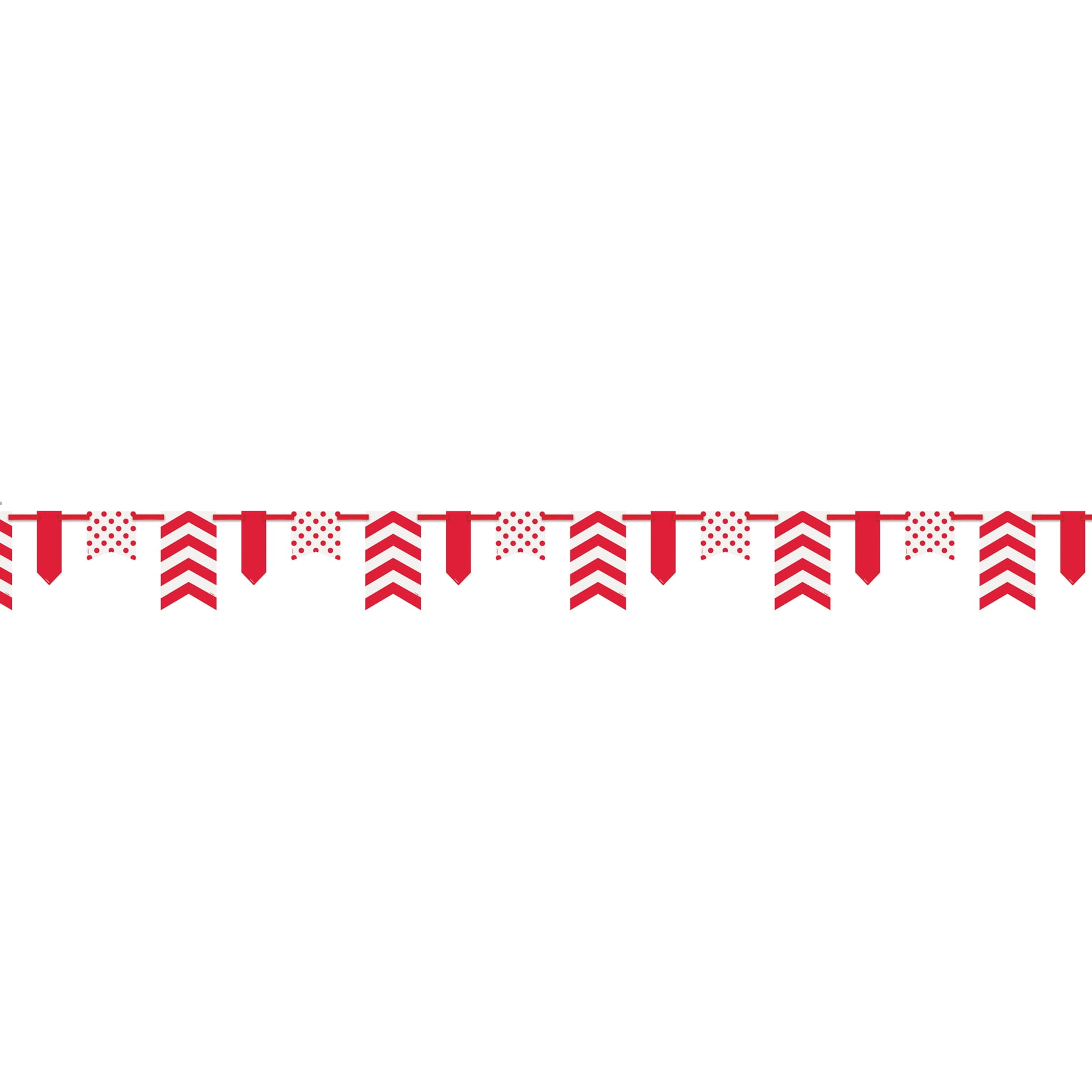 12ft Red Polka Dot and Chevron Paper Flag Banner - Walmart.com