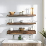 Northbeam Distressed Floating Shelf Set Hidden Storage Shelves Rustic ...