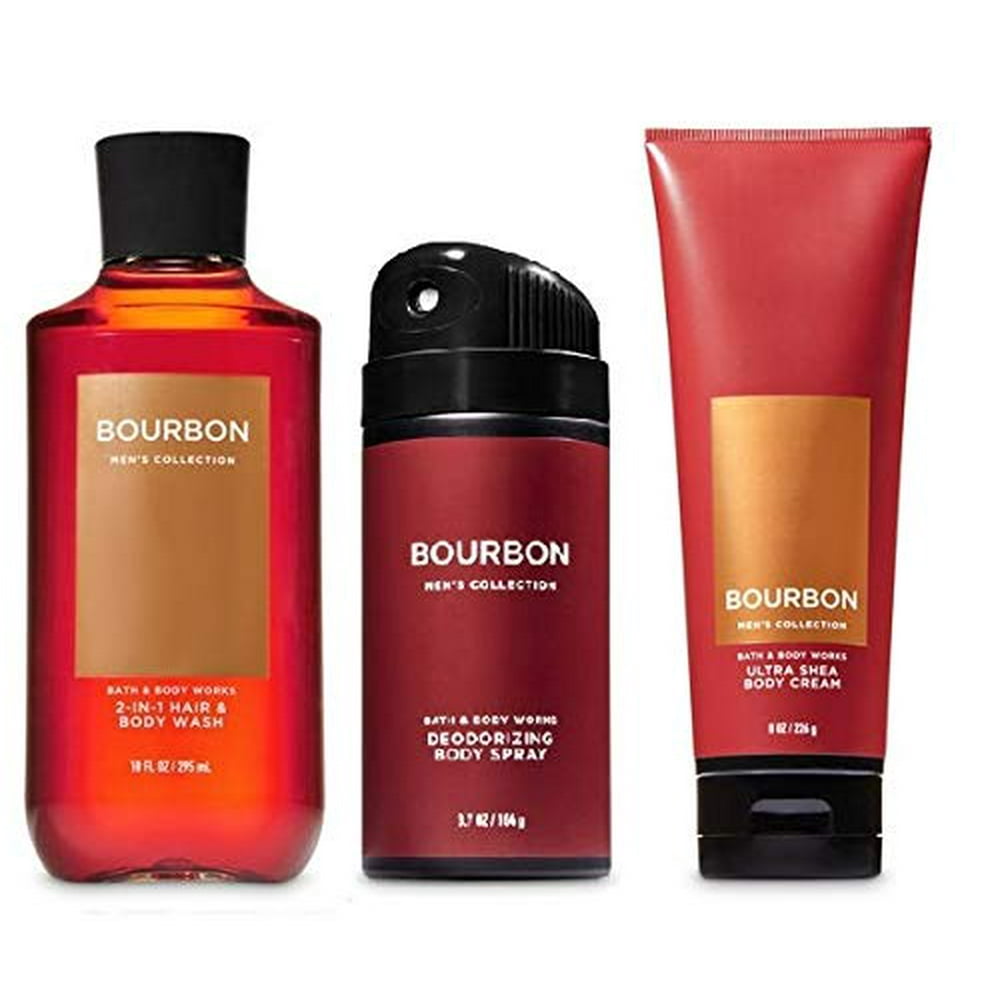 Bath And Body Works T Set Bourbon For Men ~ Body Wash ~ Body Cream