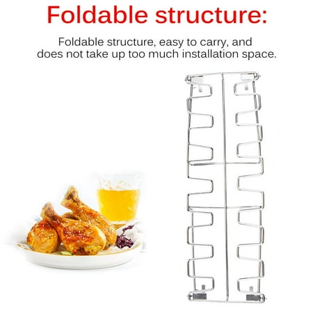 Chicken Leg and Wing Rack for Grill Smoker Oven Easy to Use 14 Slots ...