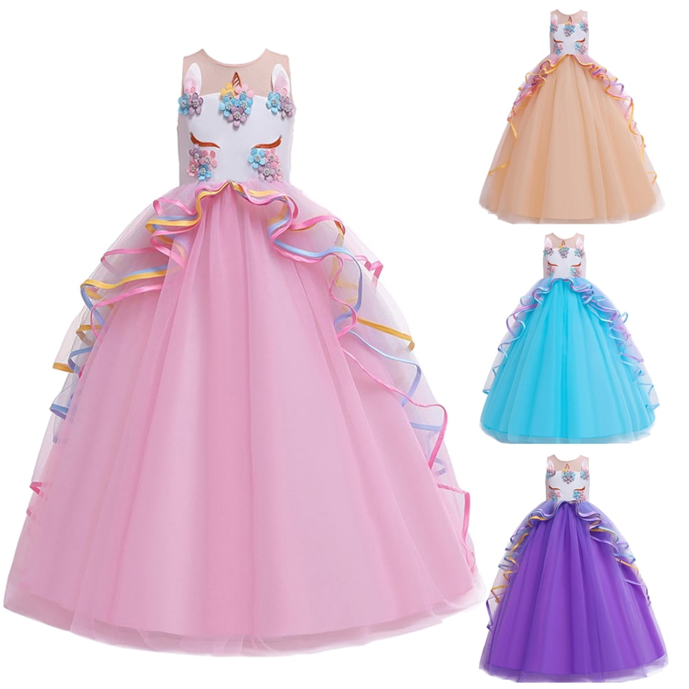 GYRATEDREAM 3-12T Girls Princess Party Birthday Dresses Unicorn Costume ...