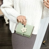 Cute Wallet Green Slim Wallet Tri-Fold Wallet PU Leather Purse Small ...