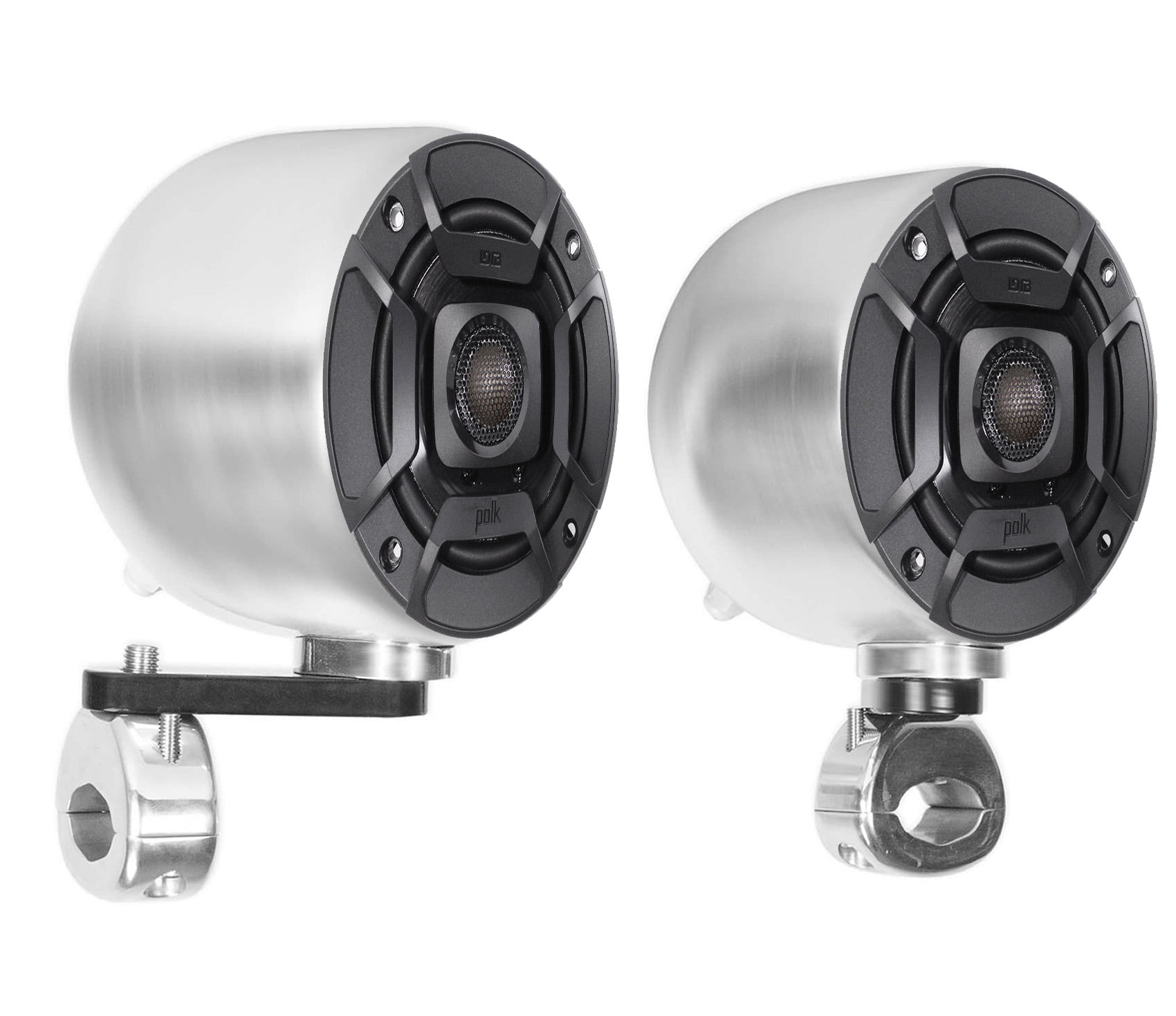 (2) Polk Audio DB402 4" Chrome 270w Marine Tower Handlebar Speakers ...