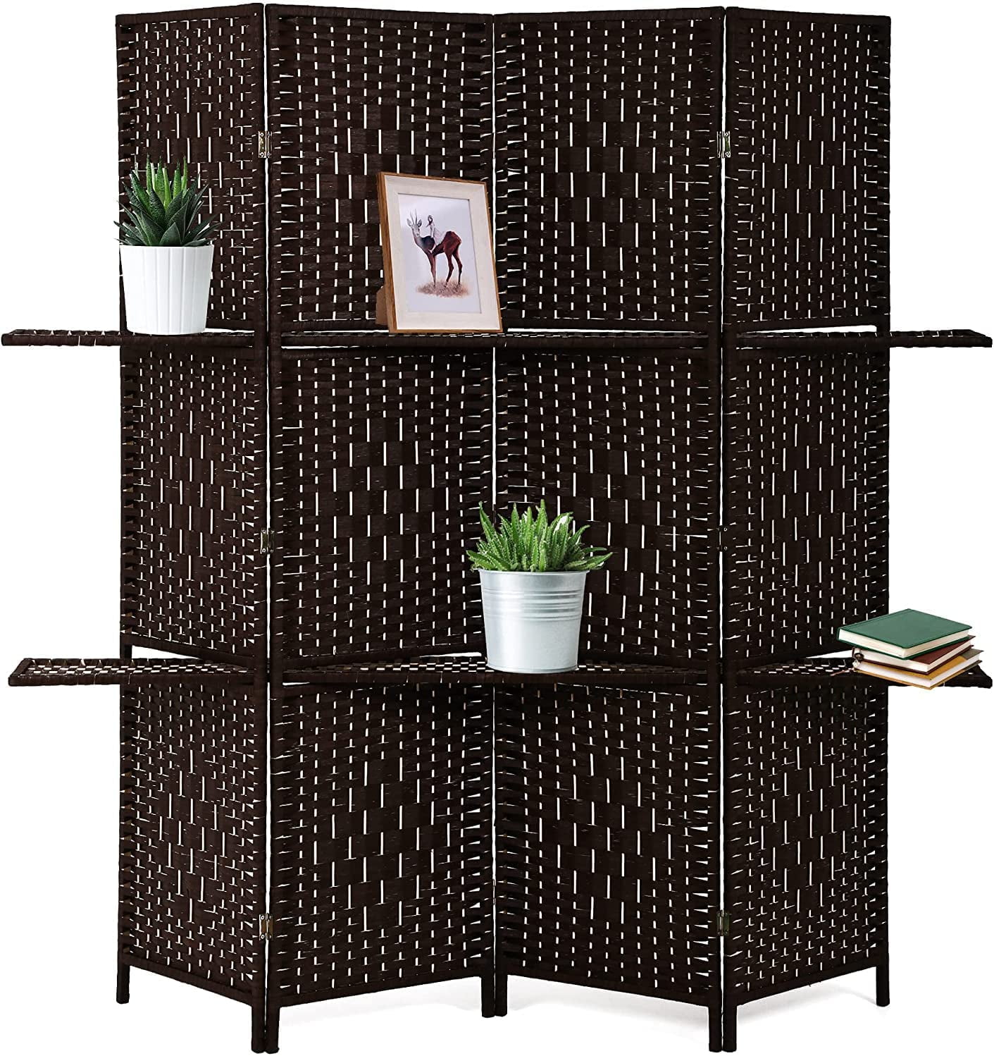 BestMassage 71 inches Room Divider 4 Panel Privacy Screen with ...
