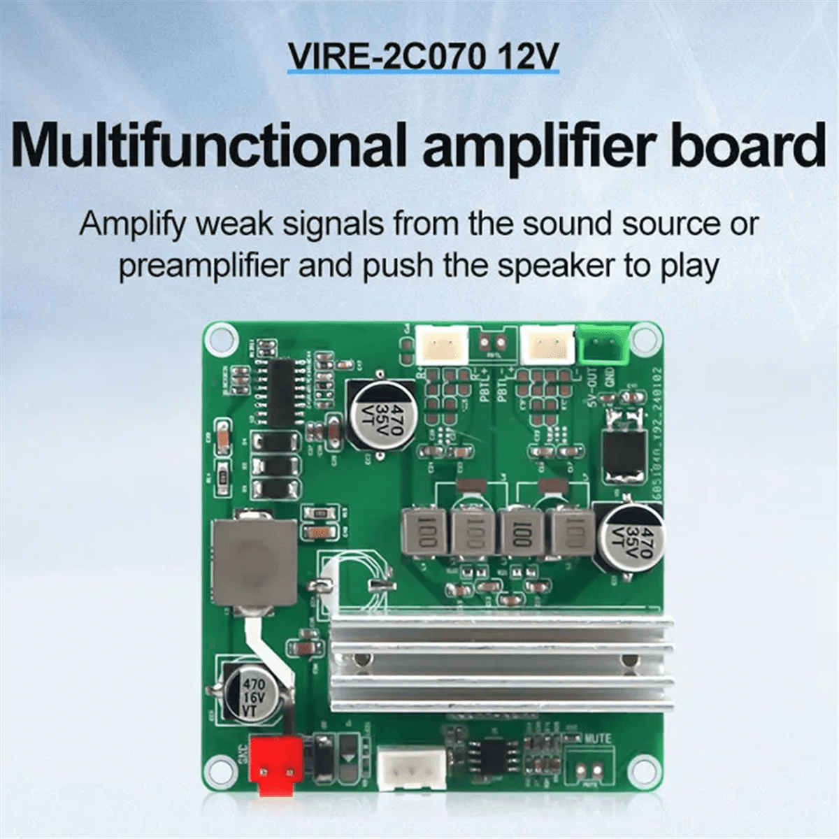 12V HiFi Digital Amplifier Board Stereo TPA3116 70Wx2 Dual Channel ...
