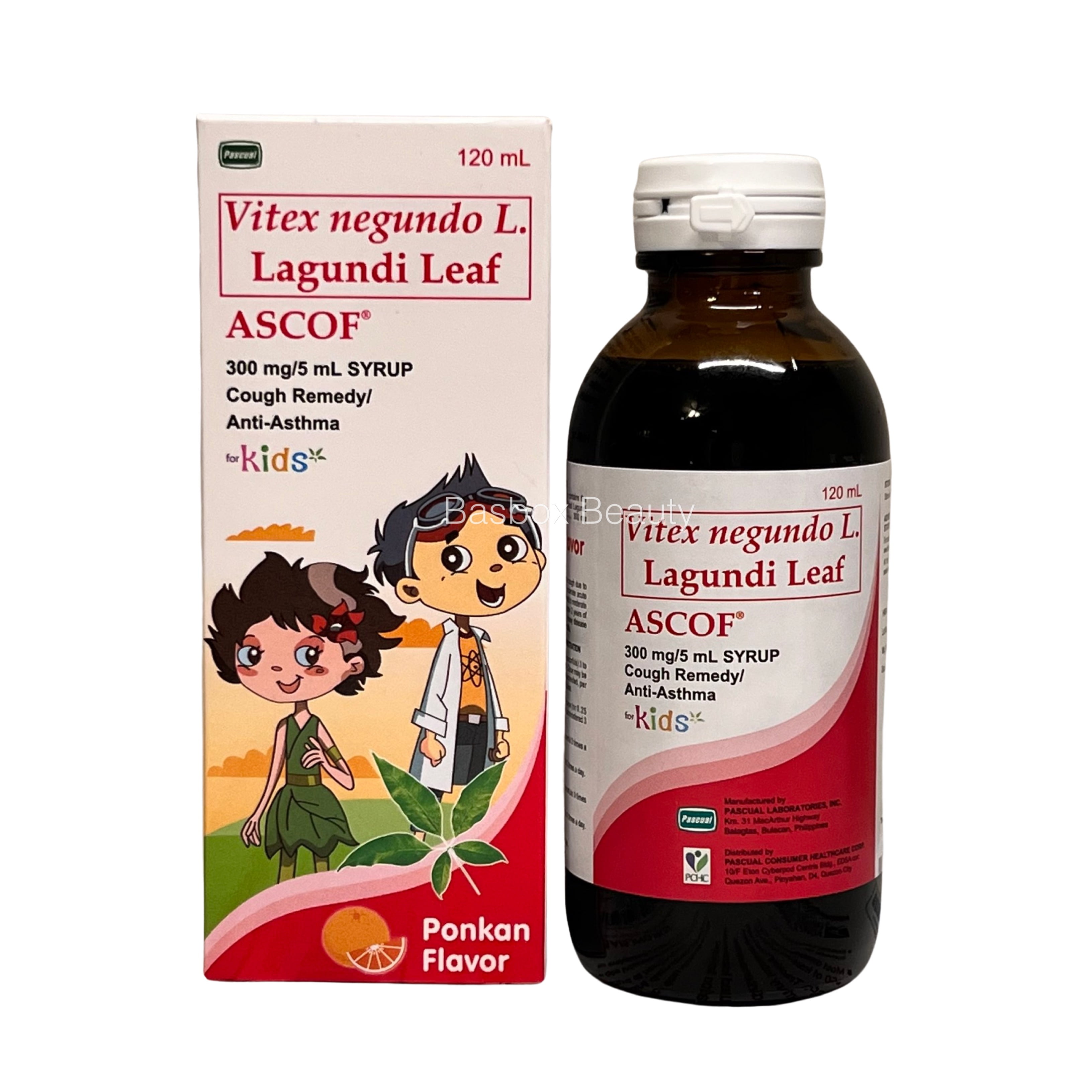Ascof Lagundi Leaf Syrup Cough Remedy Ponkan Flavor, 120ml - Walmart.com