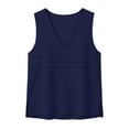 Betivan Linen V Neck Tank Tops for Women Cotton Sleeveless Tops Pleated ...