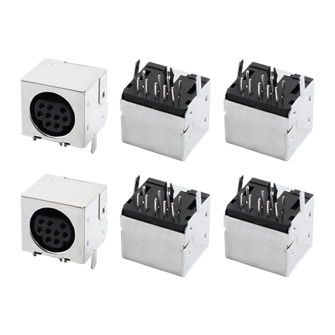 Unique Bargains PCB Mount Connector Head DIN 9 Pin Female Connecting ...