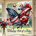 4th of July Patriotic Butterfly Window Decals, 15x17in Red White Blue ...