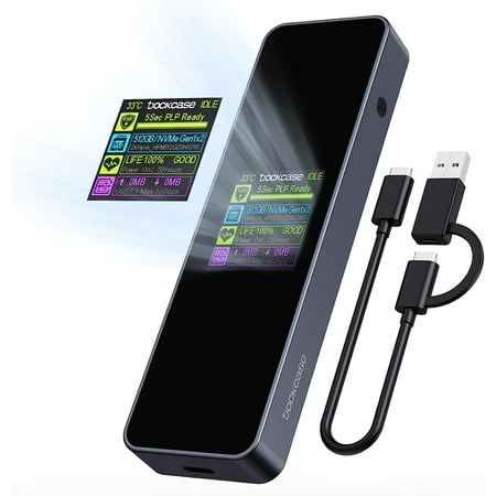 D Visual Smart M.2 NVMe SSD Enclosure,Support 5s Power Loss Protect,USB ...
