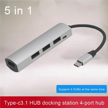 4-Port USB 3.0 Hub Adapter usb 3.0 hub splitter Typc-C Ultra-Slim Data USB Hub for Type C PC ...